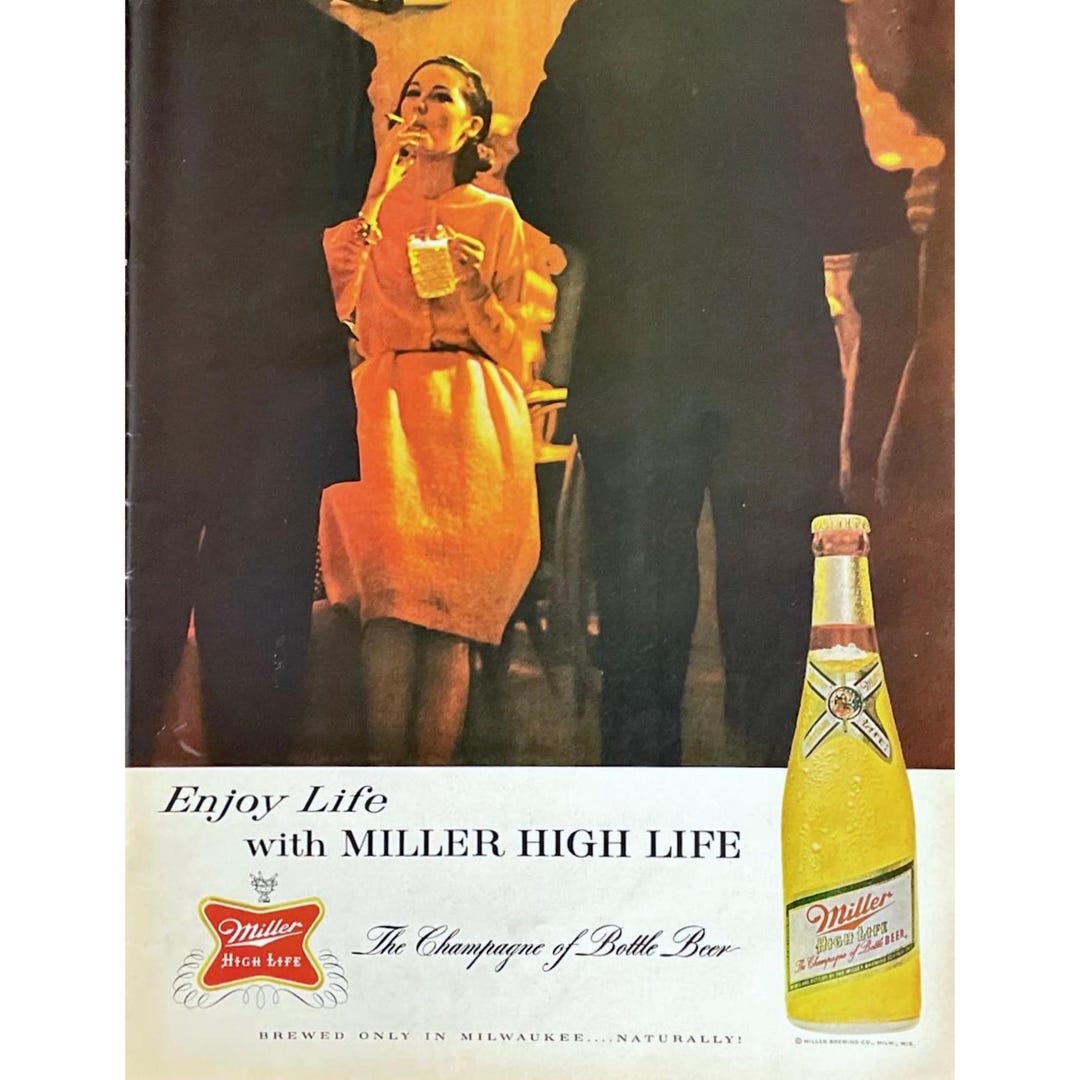 Vintage Print Ad Miller High Life Beer 1963 Original Magazine ...