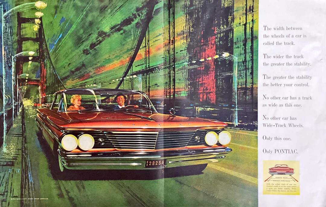 Pontiac Cars Vintage Print Ad 1960 Original Magazine Ad Retro Red ...