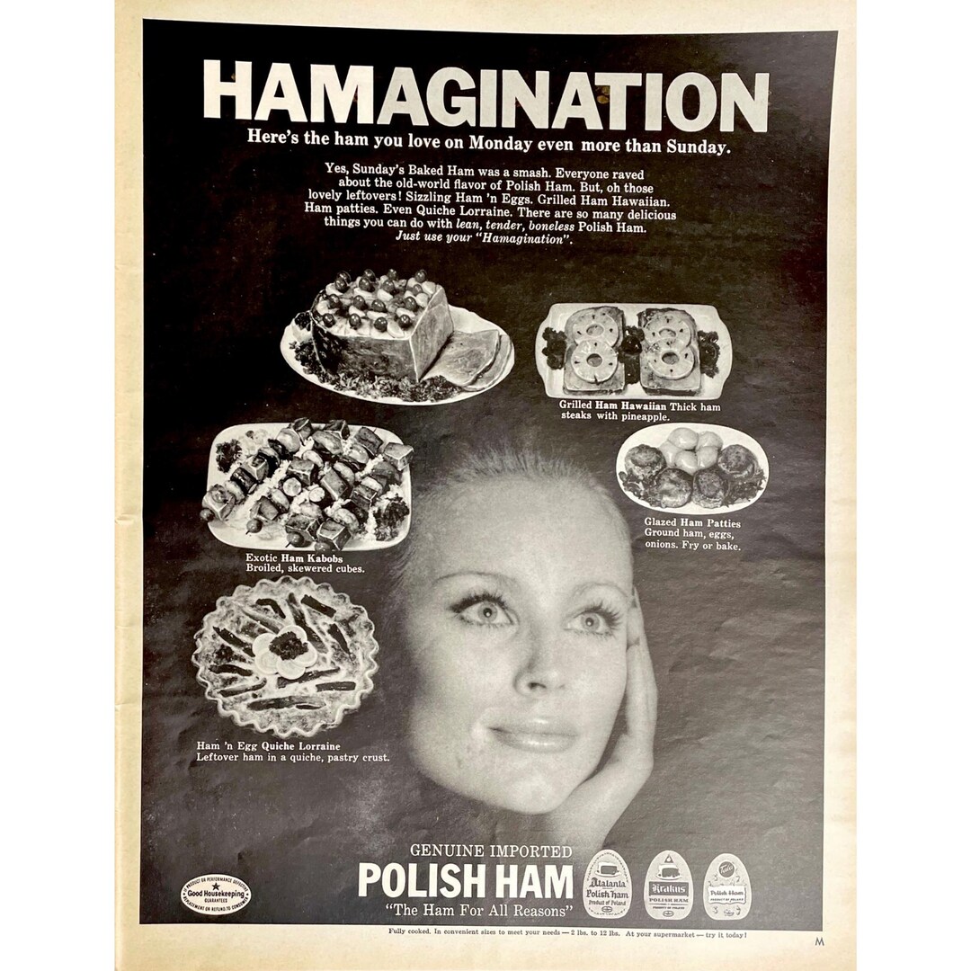 Polish Hams Vintage Print Ad 1969 Retro Ham Recipe Ad Vintage Food ...