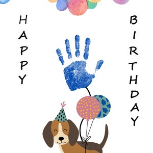 Happy Birthday Handprint Art Dog Gift Personalized Birthday Gift for ...