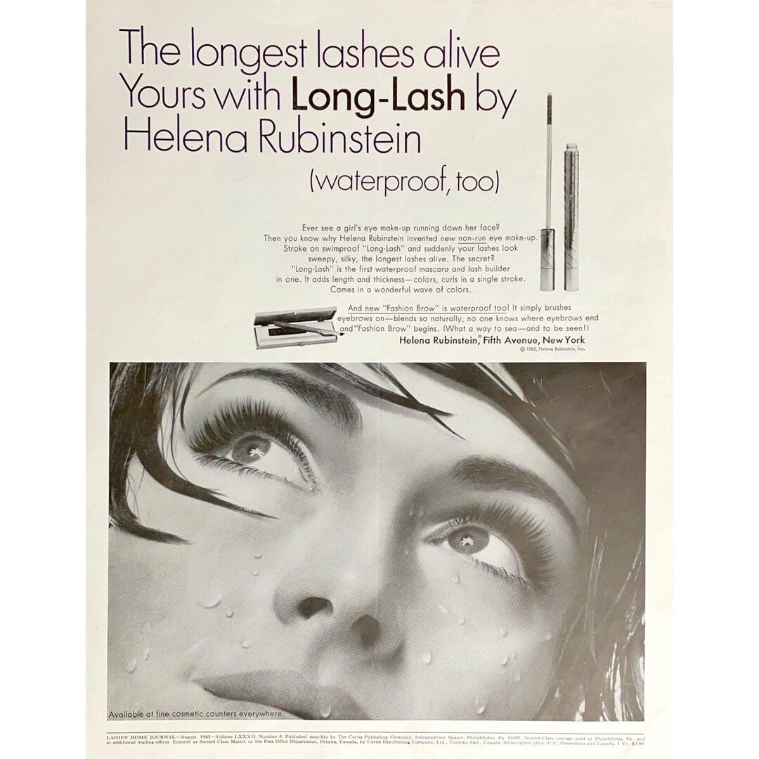 Helena Rubinstein Mascara 1965 Vintage Print Ad Retro Makeup ...