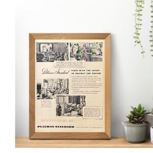 Pullman Standard Train Vintage Print Ad 1947 Original Magazine ...