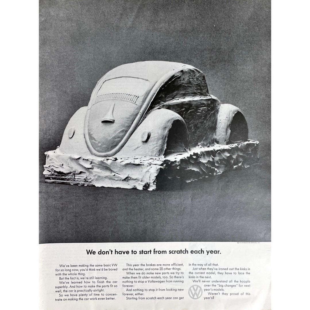 Vintage Print Ad Volkswagen Beetle 1964 Original Magazine Advertisement ...