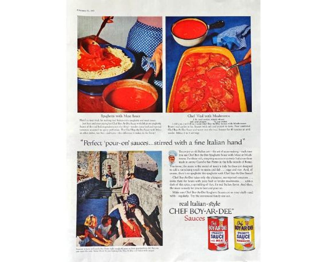 Vintage Print Ad Chef Boy Ar Dee 1951 Original Magazine Advertisement ...