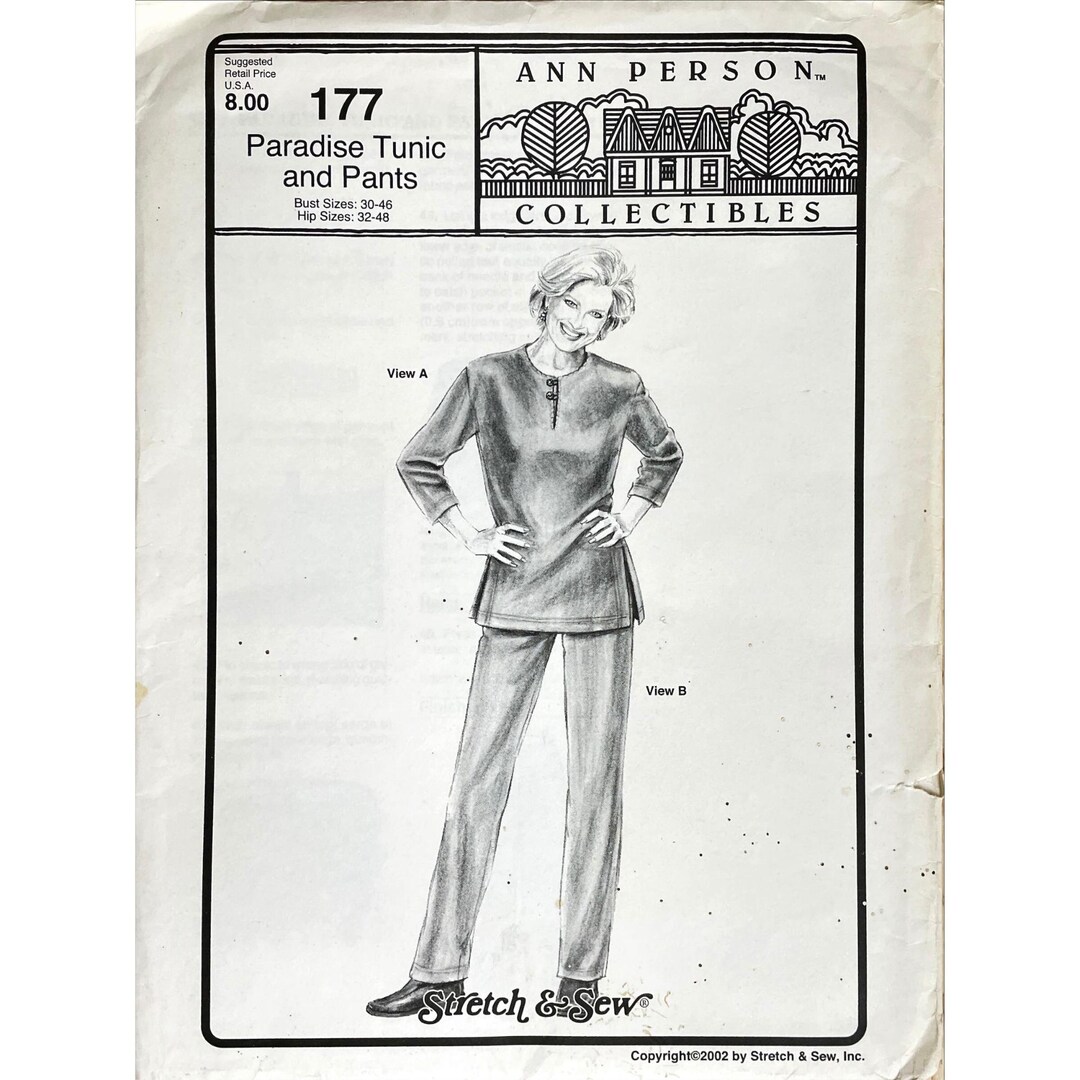 New Vintage Ann Person Collectibles Sewing Pattern Paradise Tunic ...