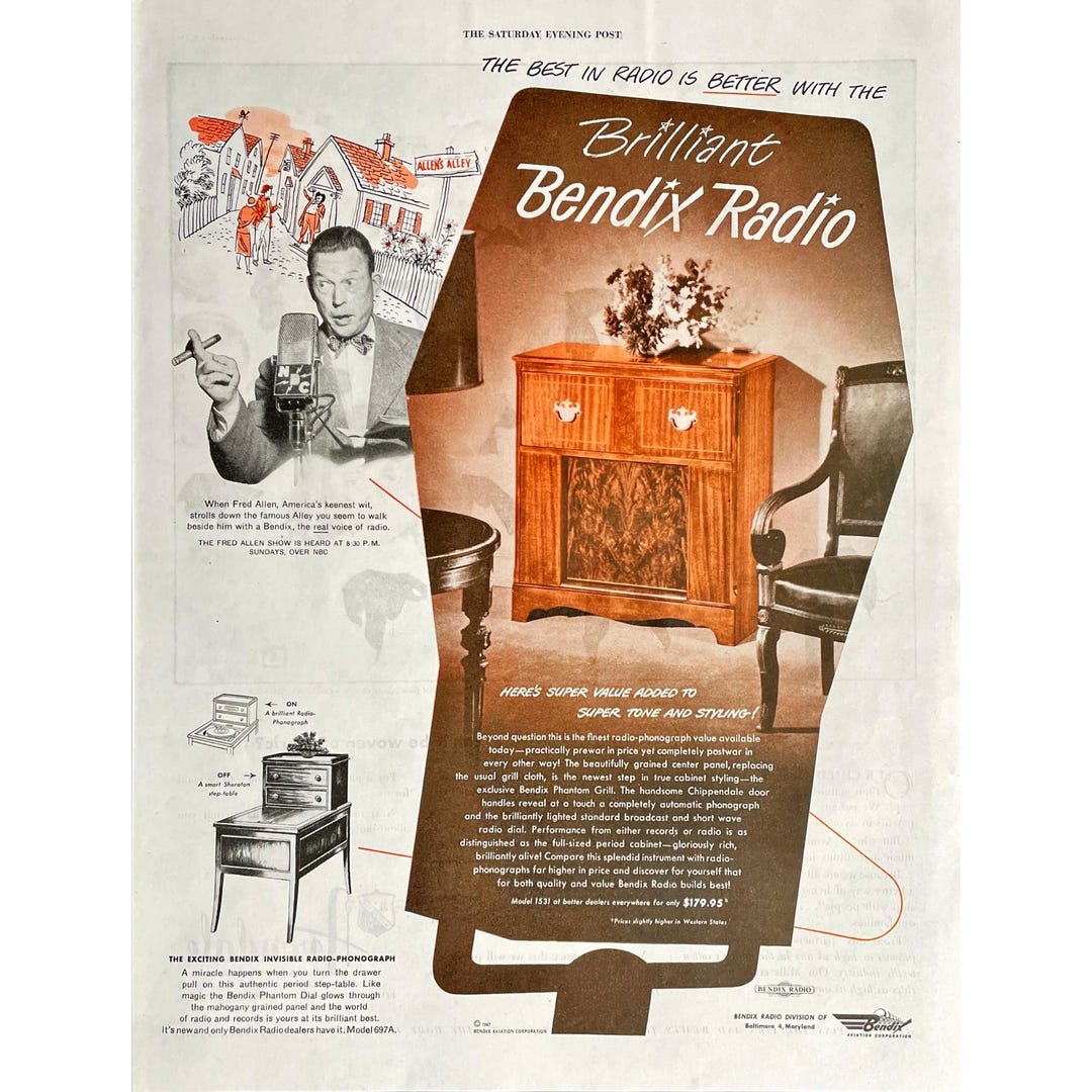 Bendix Radio Vintage Print Ad 1947 Retro Stereo Ads Vintage Phonograph ...