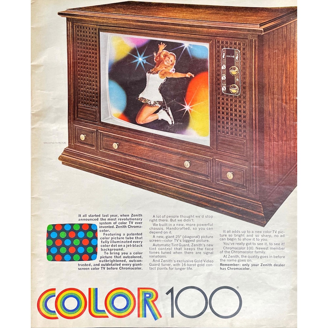 Zenith Televisions Vintage Print Ad 1970 Retro Chromacolor Ad Zenith ...