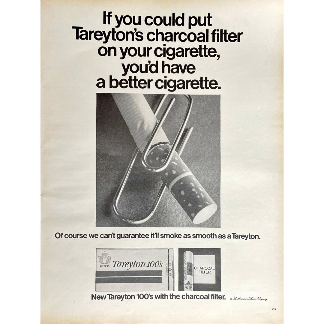 Tareyton Cigarettes 1967 Vintage Print Ad Retro Cigarette Memorabilia ...