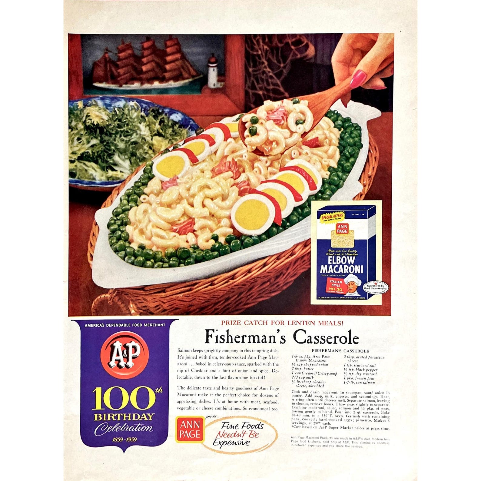 Vintage Print Ad A&P Grocery Store 1959 Original Magazine Advertisement ...