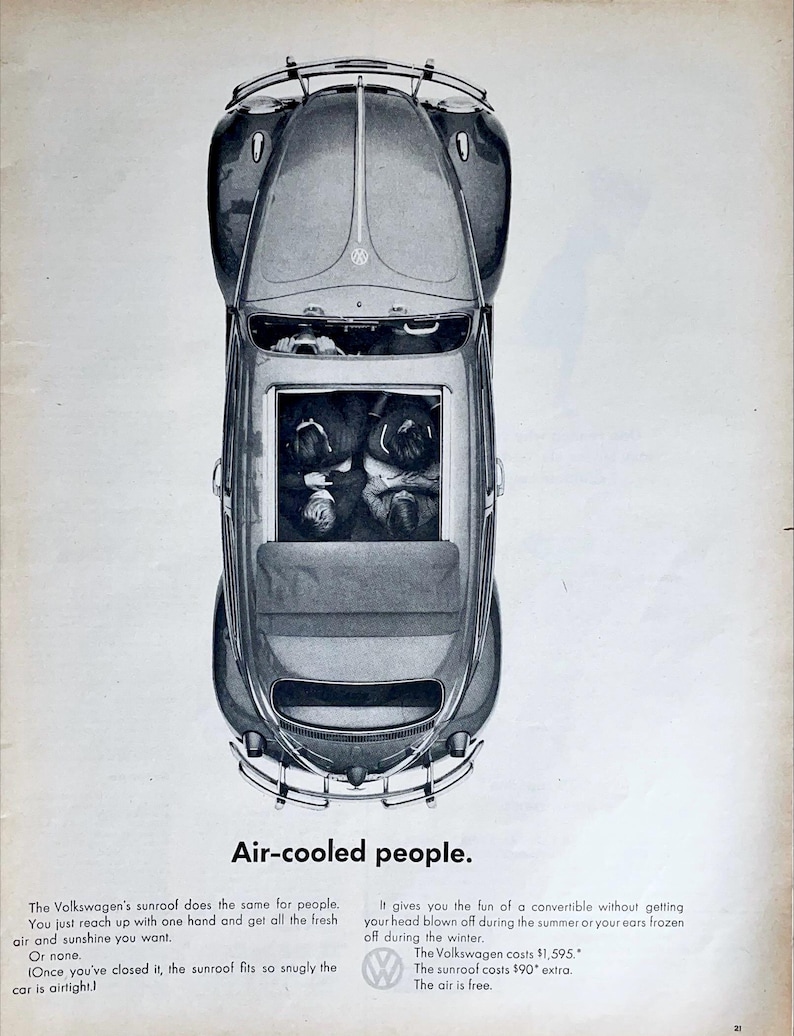 Vintage Print Ad Volkswagen Bug 1963 Original Magazine Advertisement ...