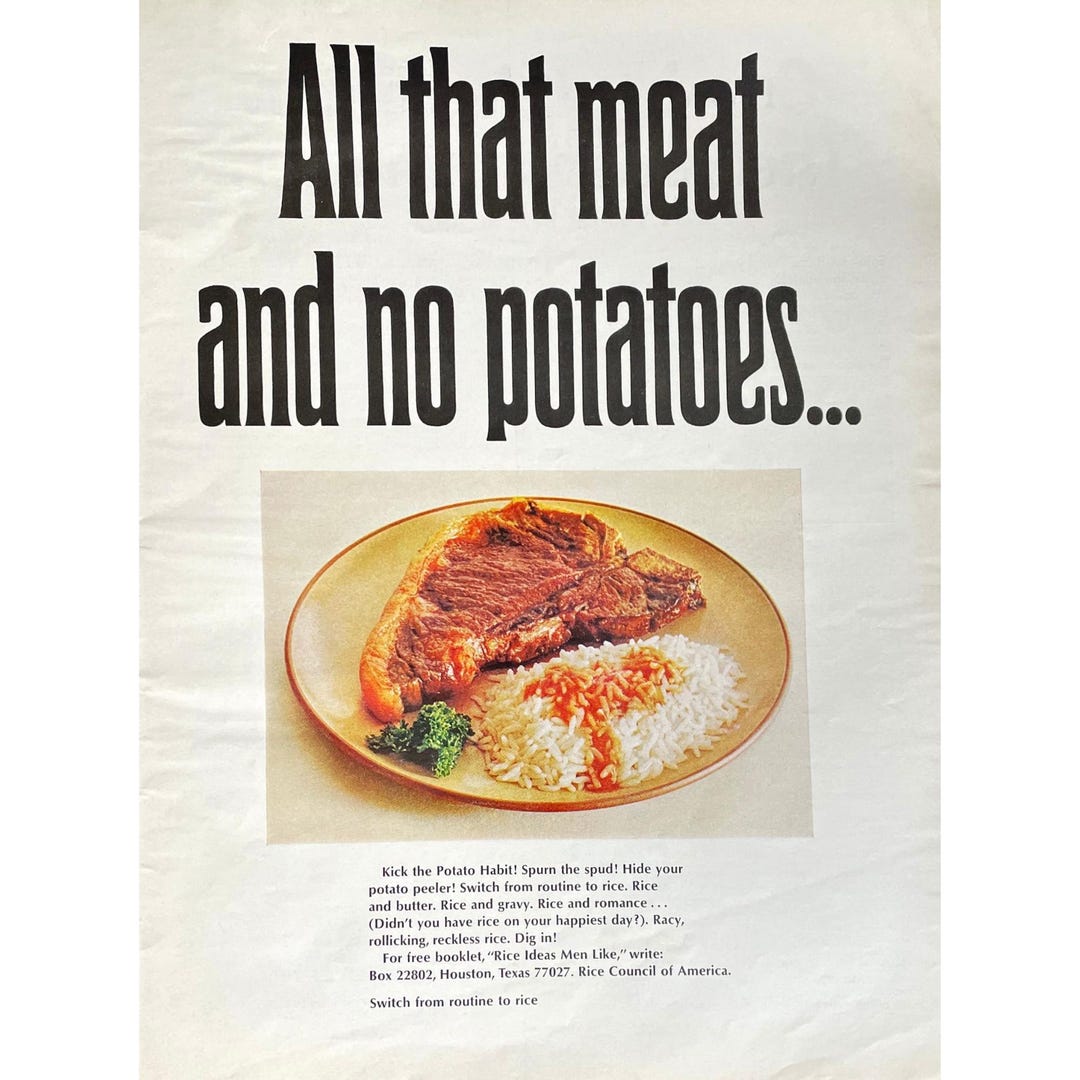 Rice Council of America Vintage Print Ad 1967 Retro Food Ad Eat Rice ...
