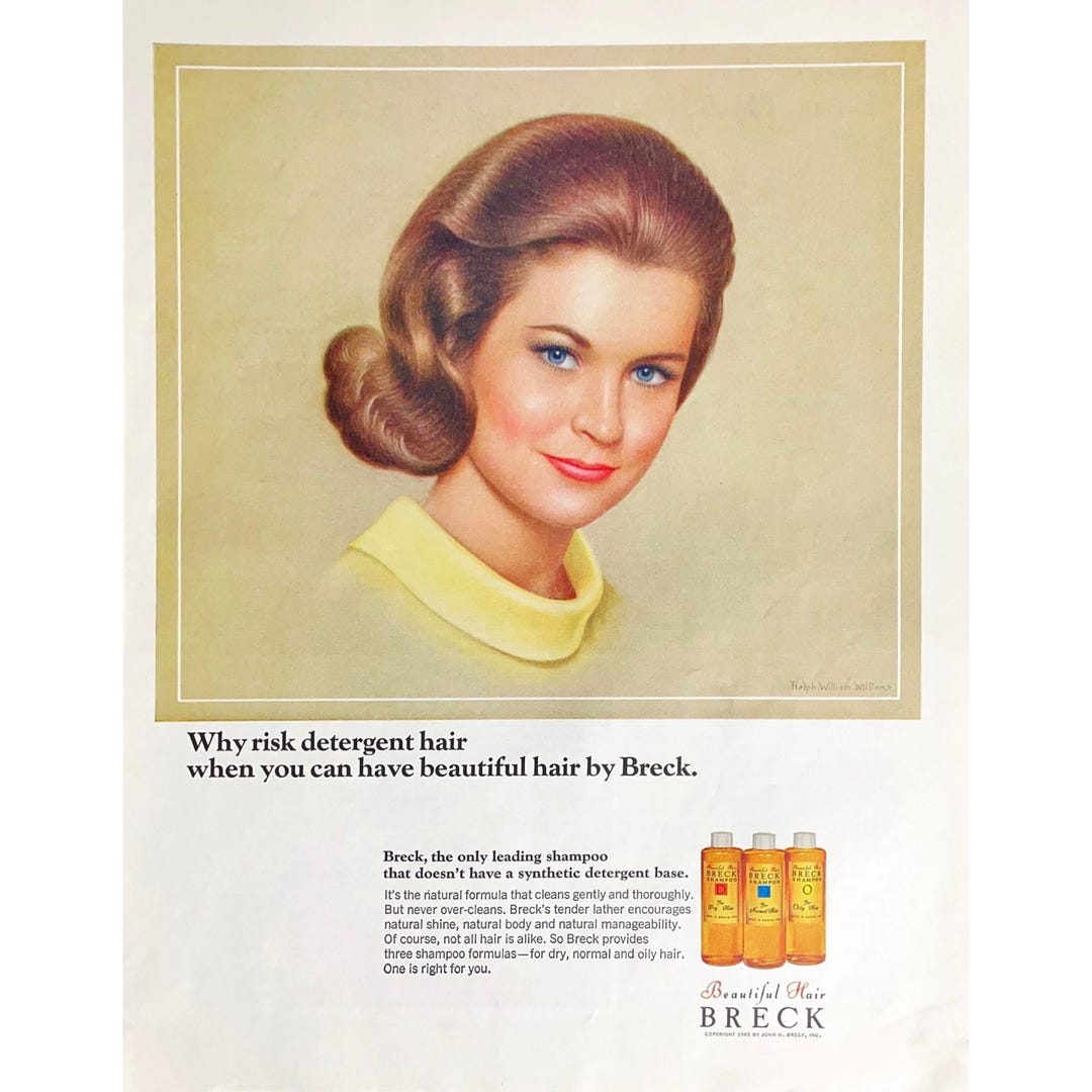 Breck Shampoo 1965 Vintage Print Ad Retro Shampoo Memorabilia Mid ...