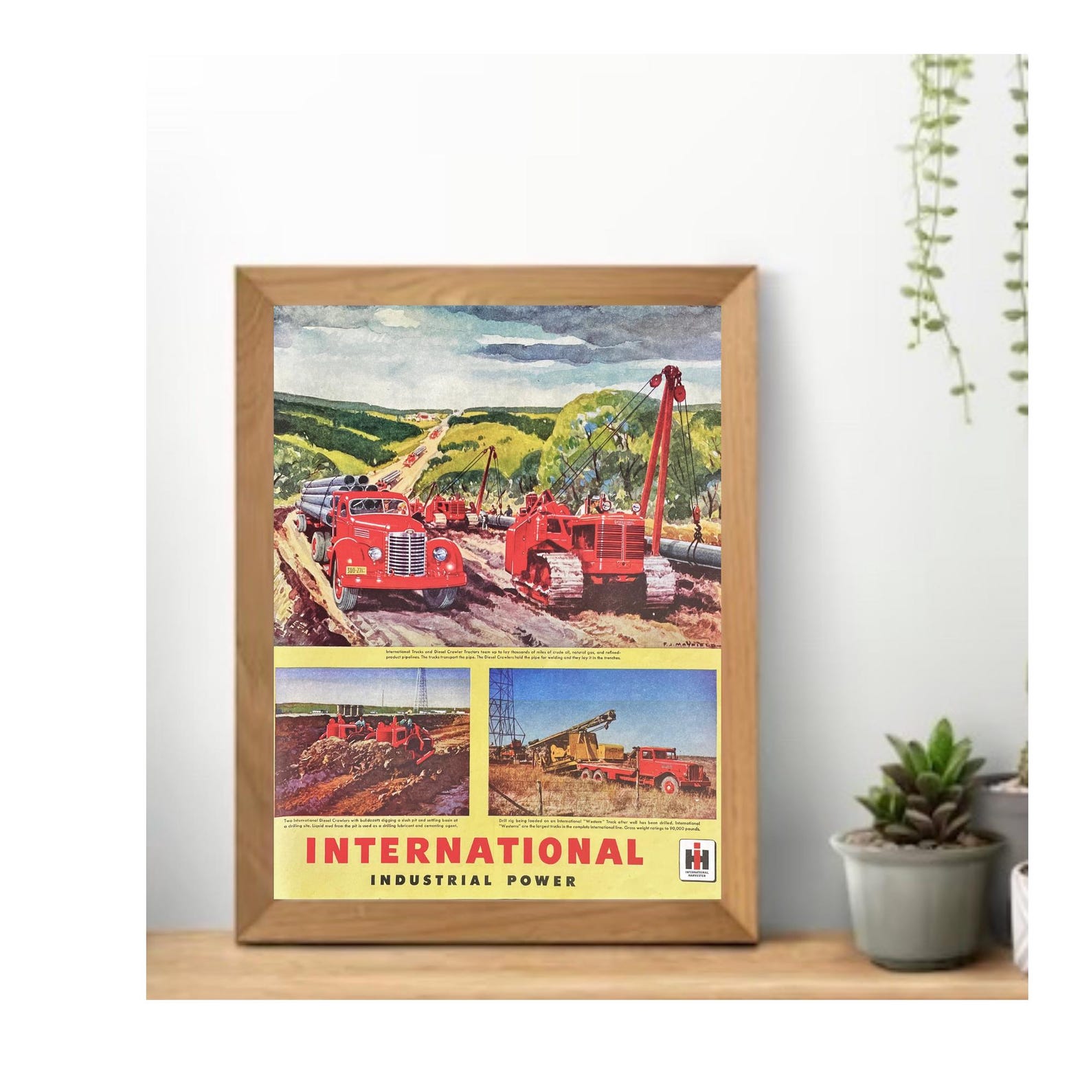 International Harvester Vintage Print Ad Retro Heavy Equipment ...