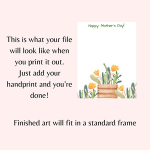 Mothers Day Kids Handprint DIY Card Wall Art Happy Mother's Day Flowers ...