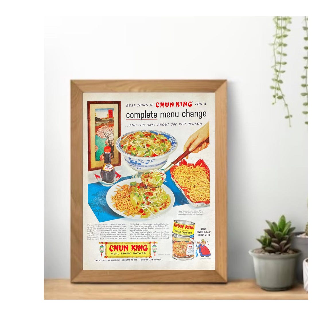 Chun King Chow Mein Vintage Print Ad 1958 Magazine Retro Canned Chinese ...