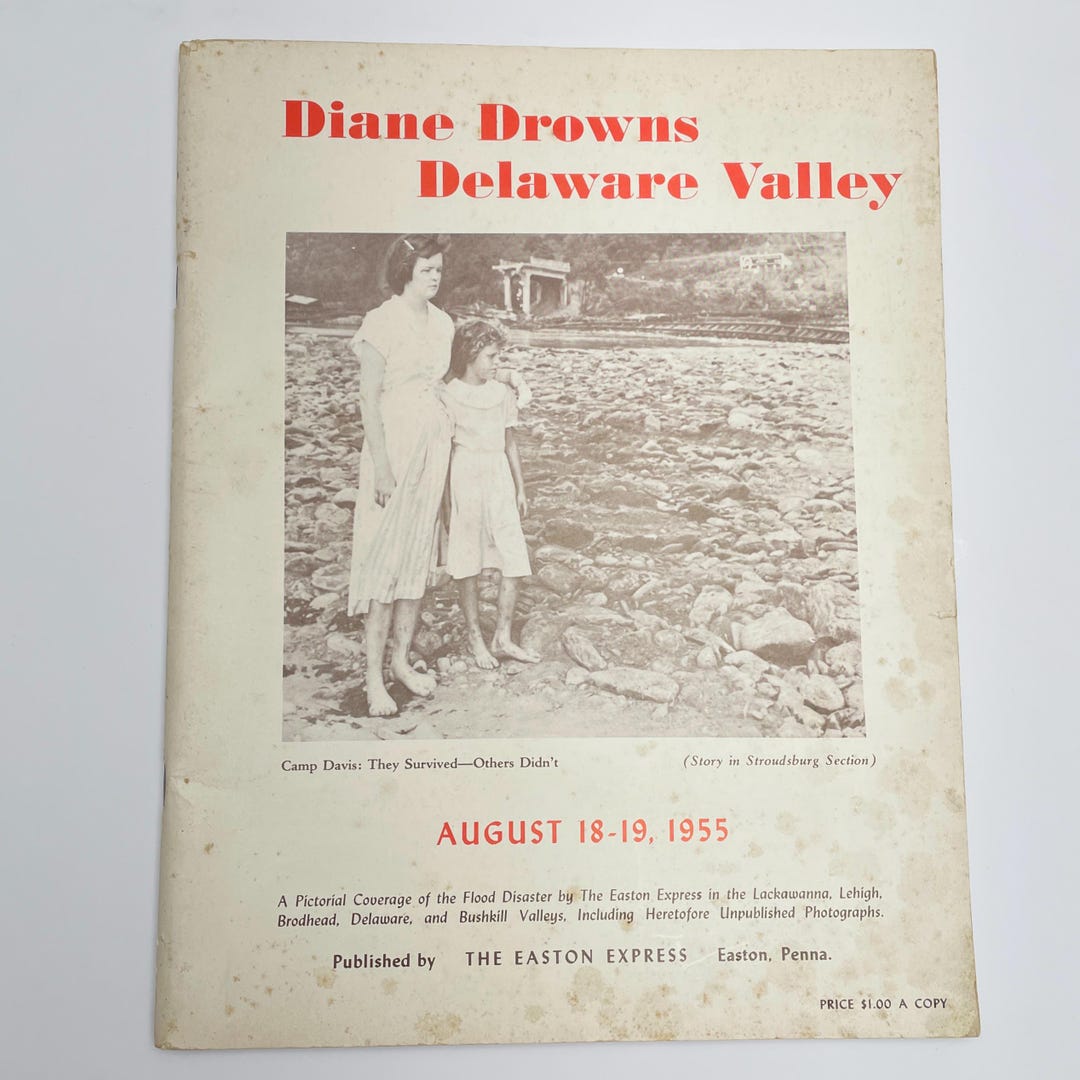 Vintage 1955 Hurricane Diane Flooding Magazine Easton Pennsylvania ...