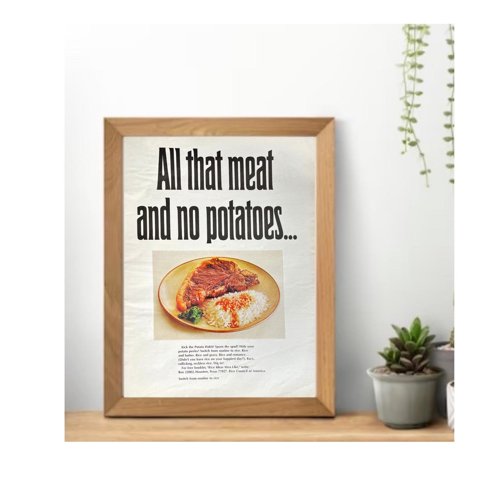 Rice Council of America Vintage Print Ad 1967 Retro Food Ad Eat Rice ...