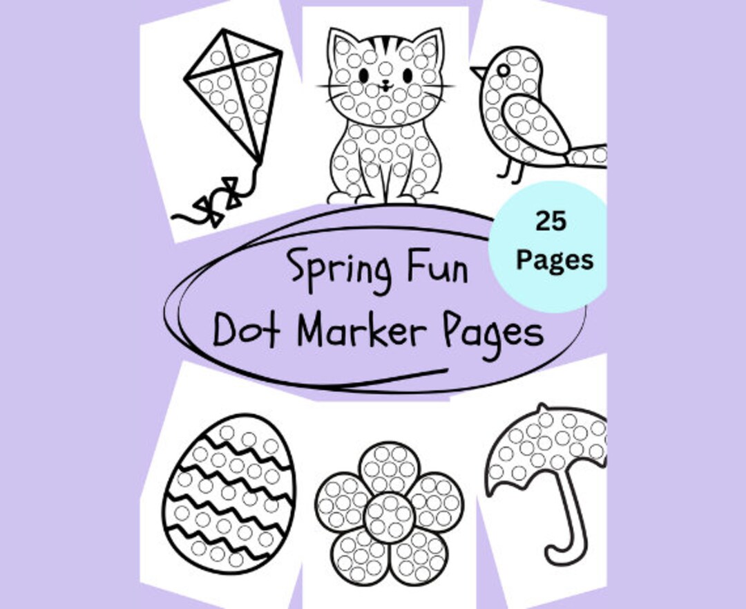Spring Fun Dot Marker Pages Easy Easter Dot Marker Printable Pages Kids ...
