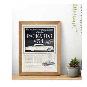 1954 Packard Vintage Print Ad Magazine Retro Car Advertisement Vintage ...