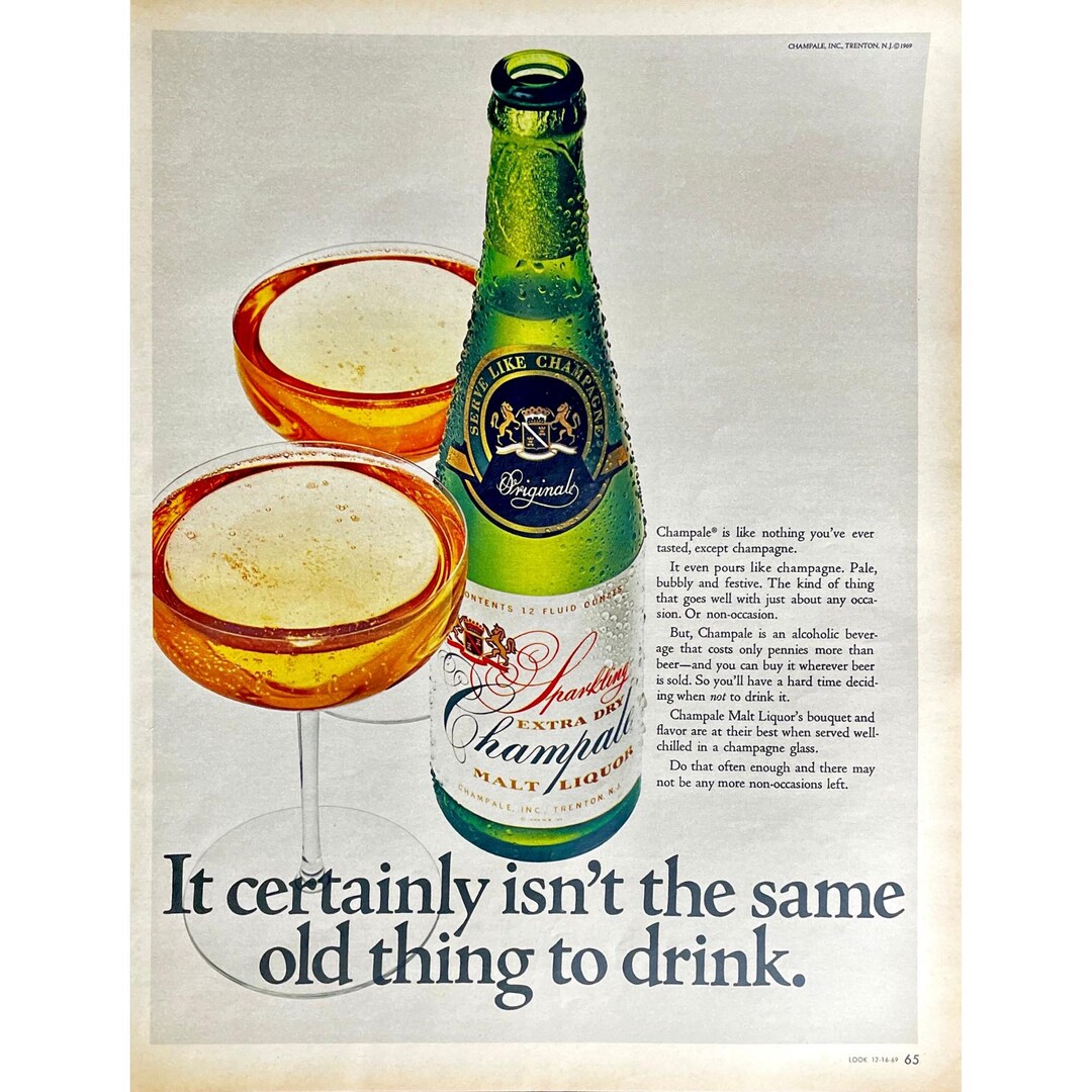 Champale Champagne Vintage Print Ad 1969 Malt Liquor Memorabilia ...