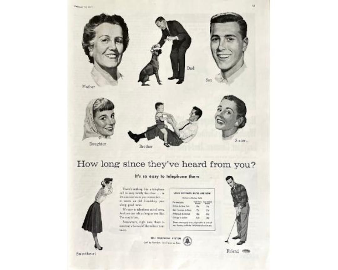Vintage Print Ad Bell Telephone System 1951 Original Magazine ...
