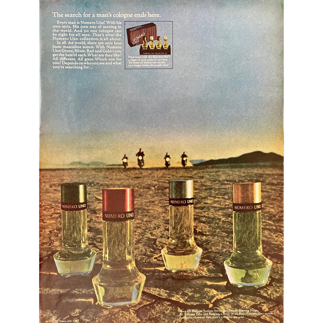 Numero Uno Cologne 1968 Vintage Print Ad Retro Men's Cologne ...