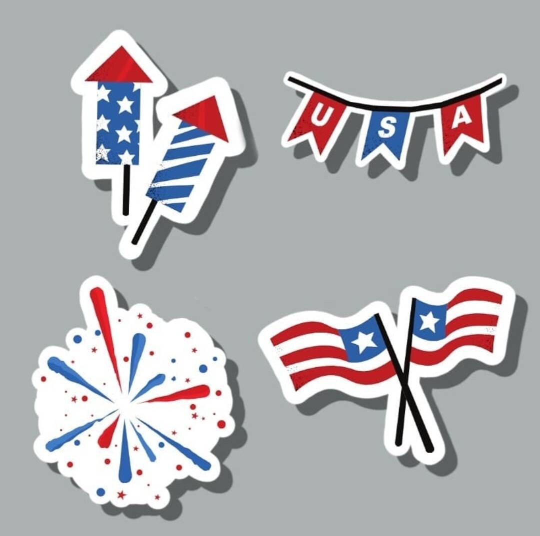 Fourth of July Stickers Independence Day Stickers July | Etsy