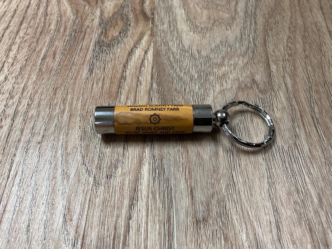 LDS Oil Vial - Holy Land Olive Wood W/free Engraving of Line of ...