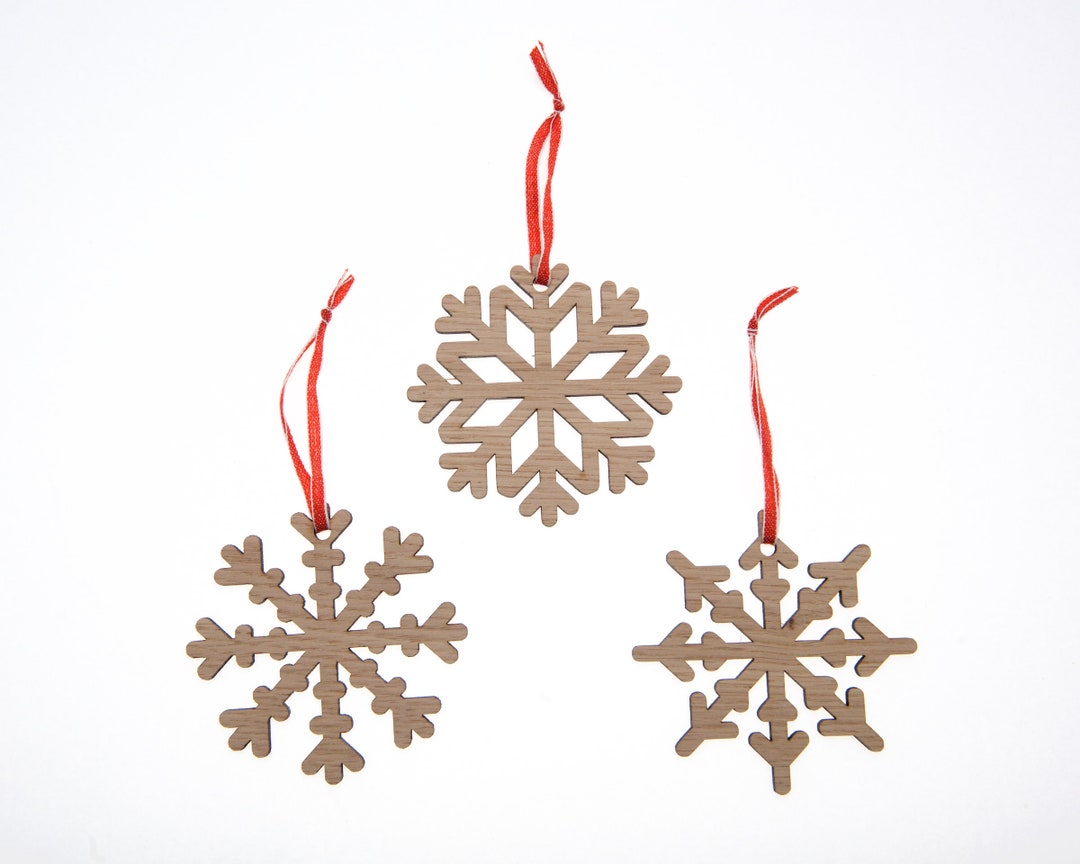 Wooden Snowflake Christmas Tree Decorations - Etsy
