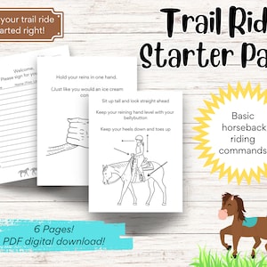 Trail Ride Starter Pack, Horseback Riding, Digital Download, Printable ...