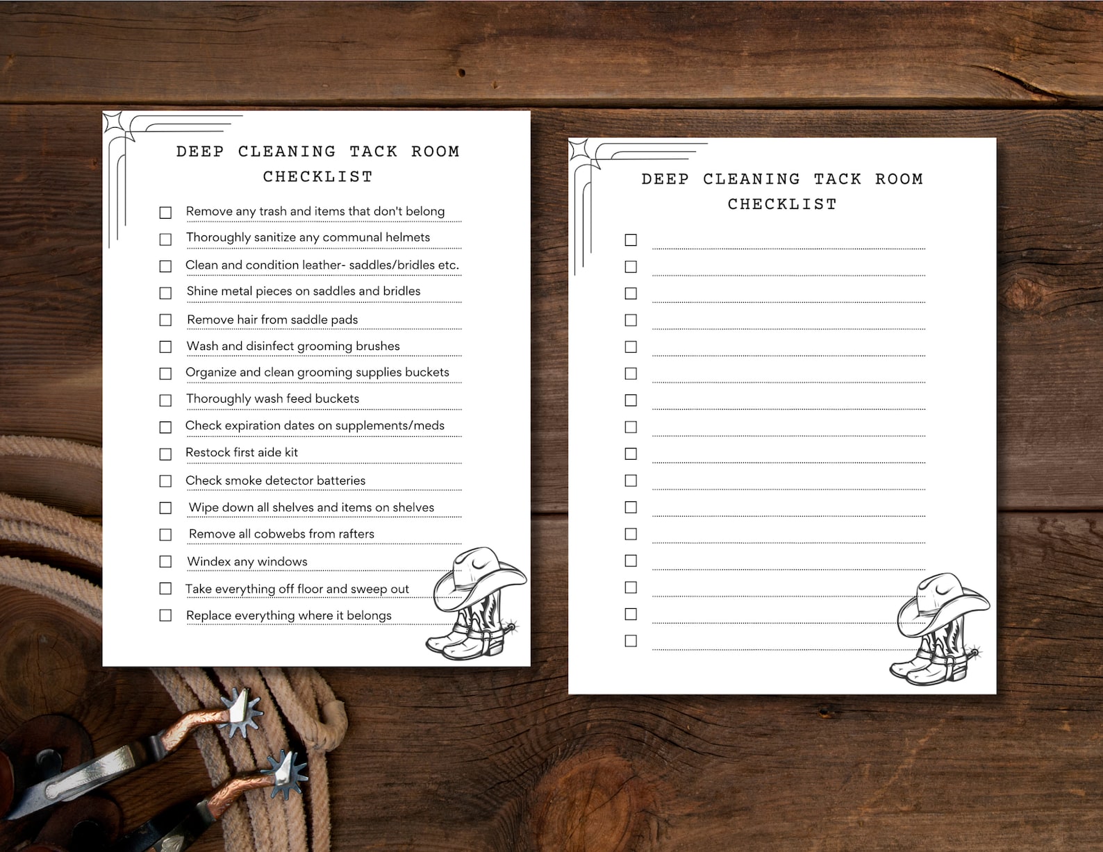 Printable Tack Room Cleaning Checklist- Printable, PDF, Cleaning ...