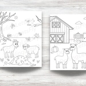 Farm Animal Printable Coloring Pages for Kids- Fall Theme, Happy Animal ...