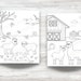 Farm Animal Printable Coloring Pages for Kids Fall Theme, Happy Animal ...