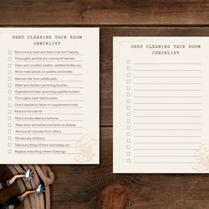 Printable Tack Room Cleaning Checklist- Printable, PDF, Cleaning ...
