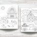 Farm Animal Printable Coloring Pages for Kids Fall Theme, Happy Animal ...