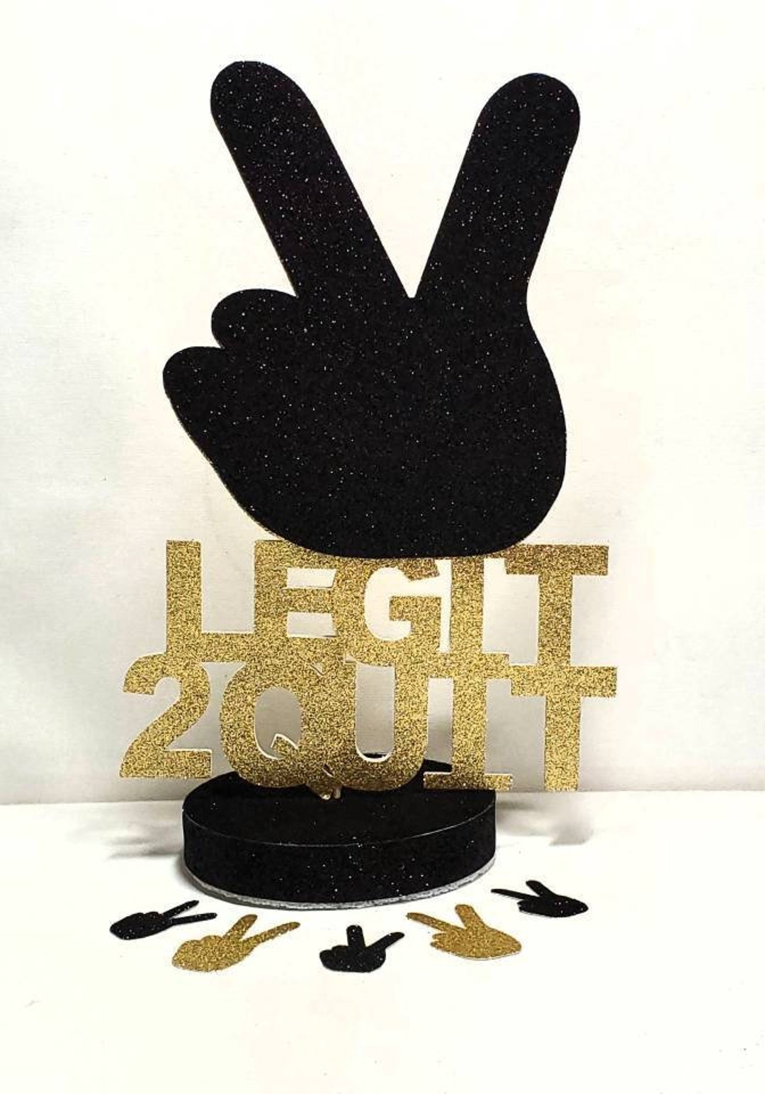 Two Legit 2 Quit Centerpiece 12.5" for 2nd Birthday Party Favor With ...