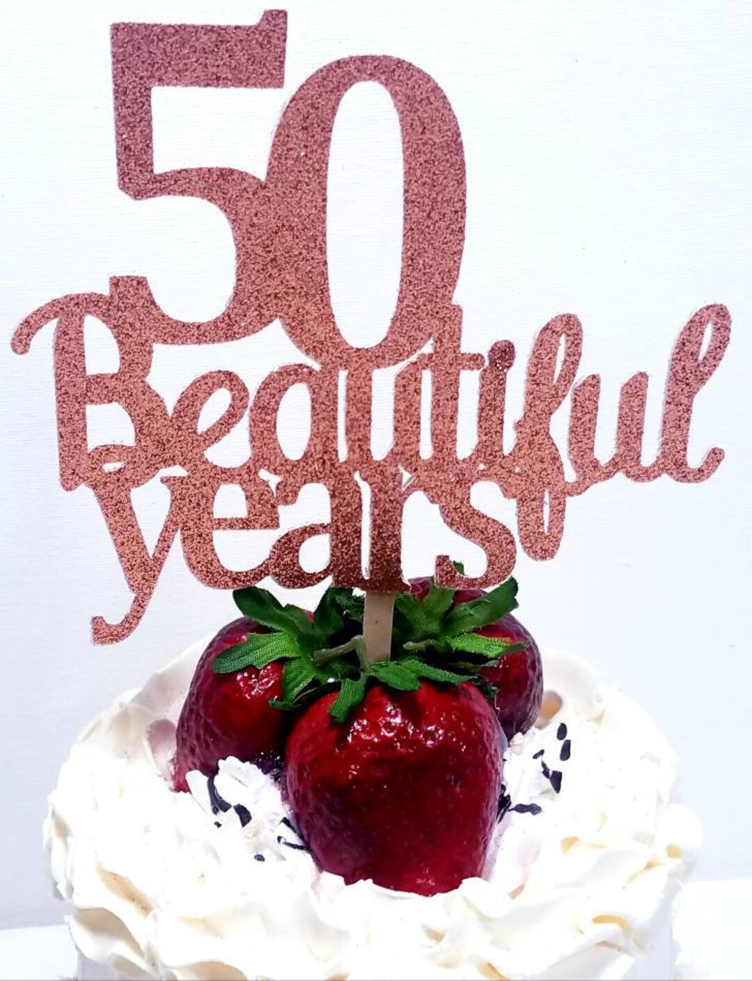 DOUBLE SIDED 50 Beautiful Years Golden Anniversary Birthday Party Cake ...