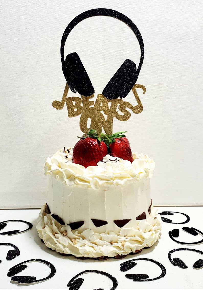 Double-sided Beats on Headphones Centerpiece Topper or Cake Topper ...
