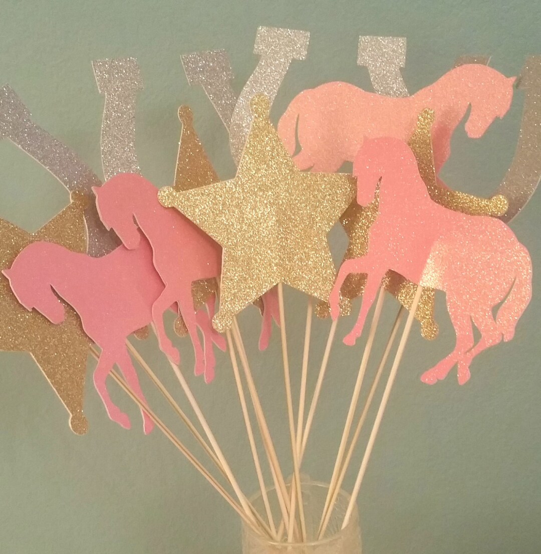 Choose Colors! Set of 2 Pony Horse Toppers for Centerpieces Ground ...