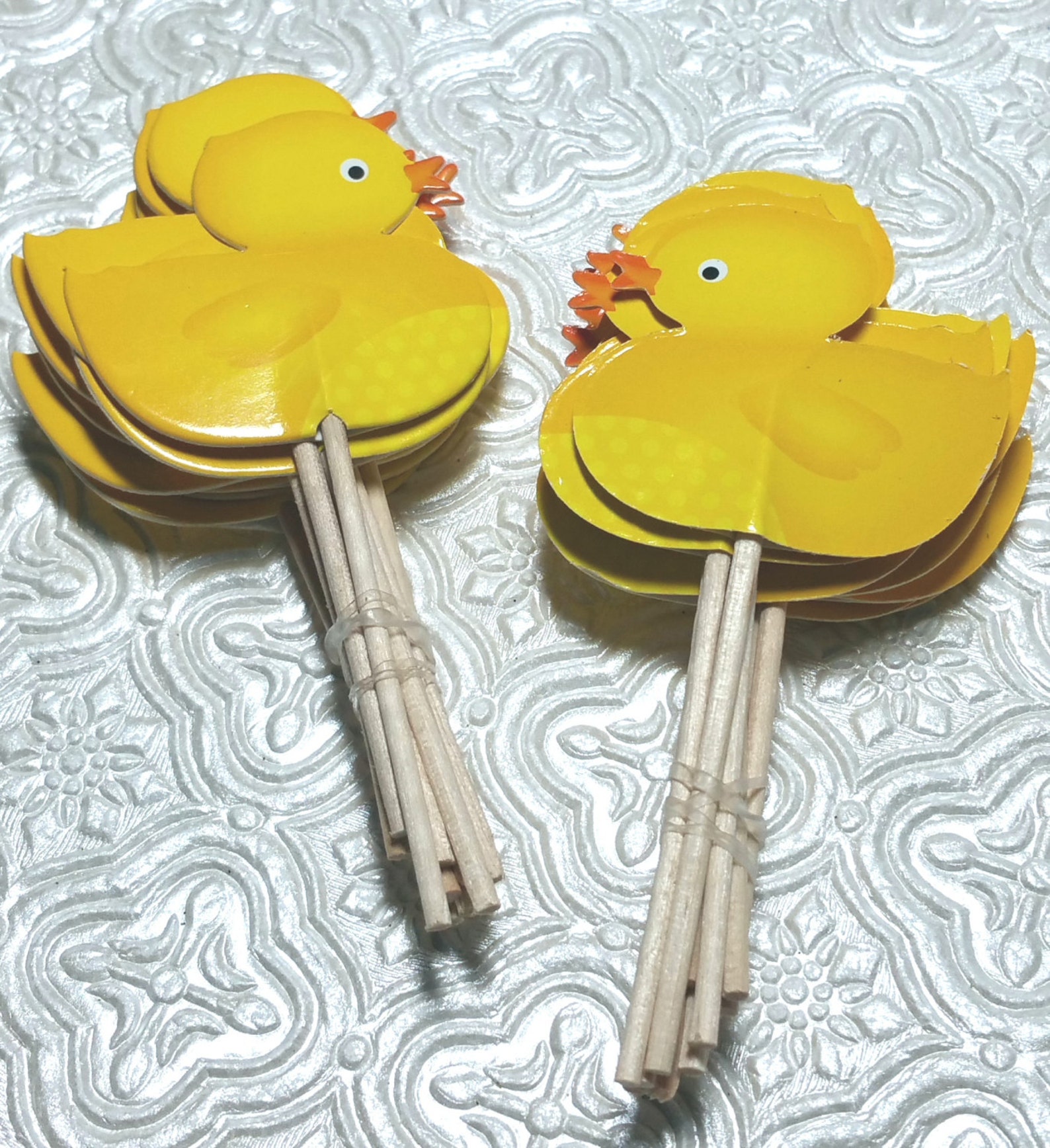 Rubber Duck Ducky Cupcake Toppers Food Picks Pins Cake Decorations Baby ...