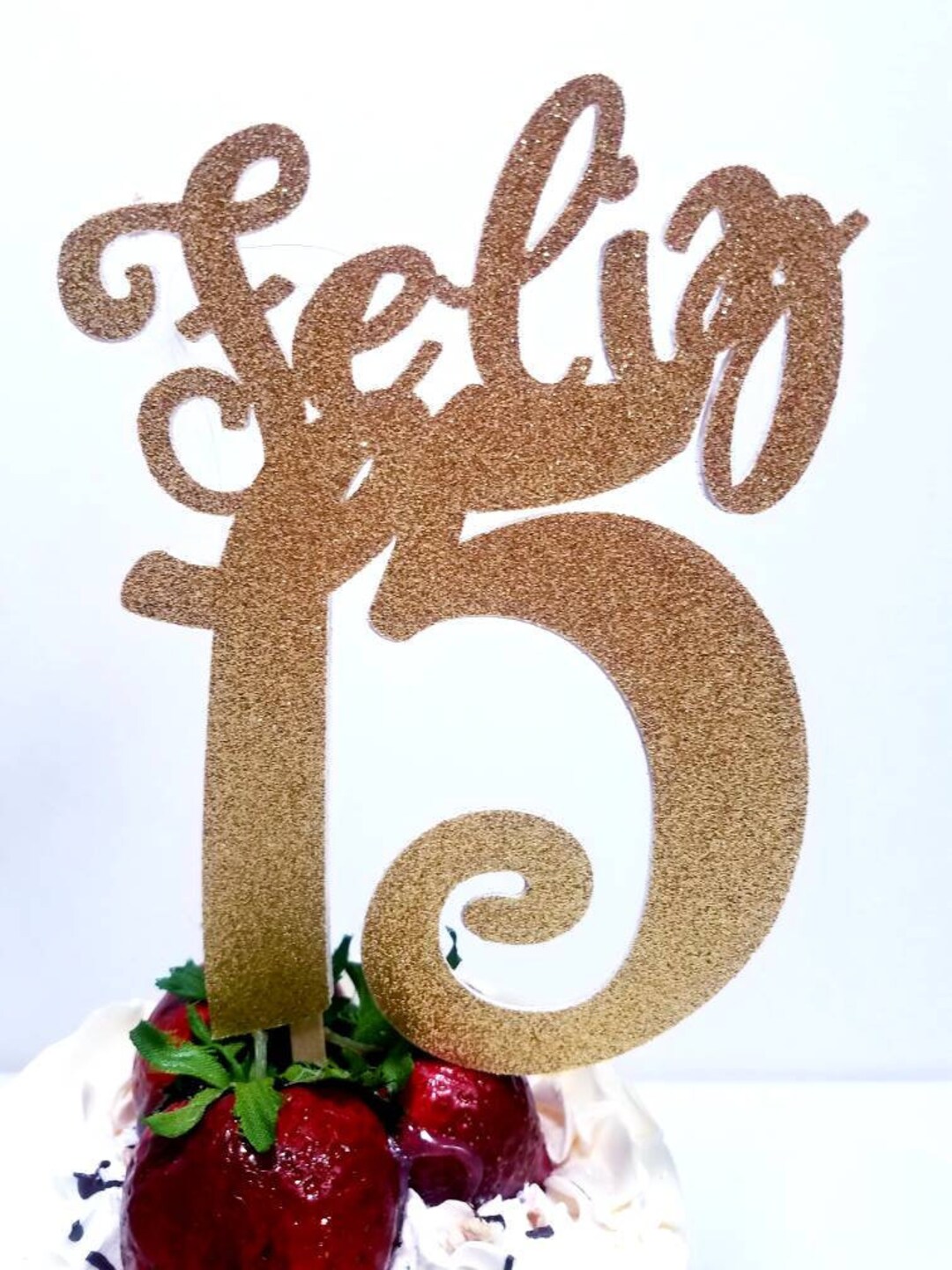 DOUBLE SIDED Feliz Quince Anos Centerpiece or Cake Topper Quinceanera ...