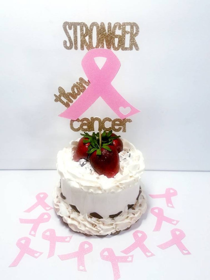 Choose colors Stronger than Cancer cake topper cancer | Etsy