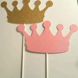 Set 2 Princess Crown Centerpiece Toppers Cake Birthday Party Prince ...