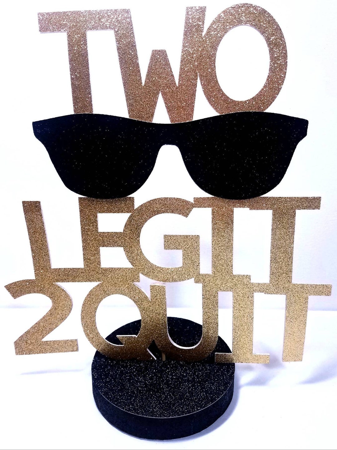 Two Legit 2 Quit Centerpiece 12.5" for 2nd Birthday Party Favor With ...