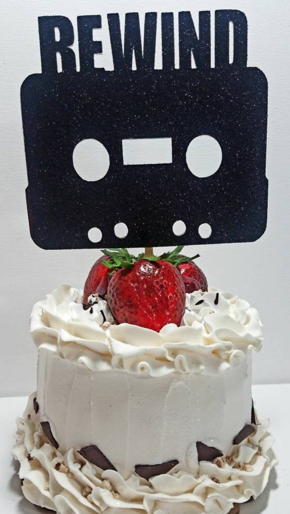 DOUBLE SIDED 80's Rewind Cassette Tape Cake Topper | Etsy