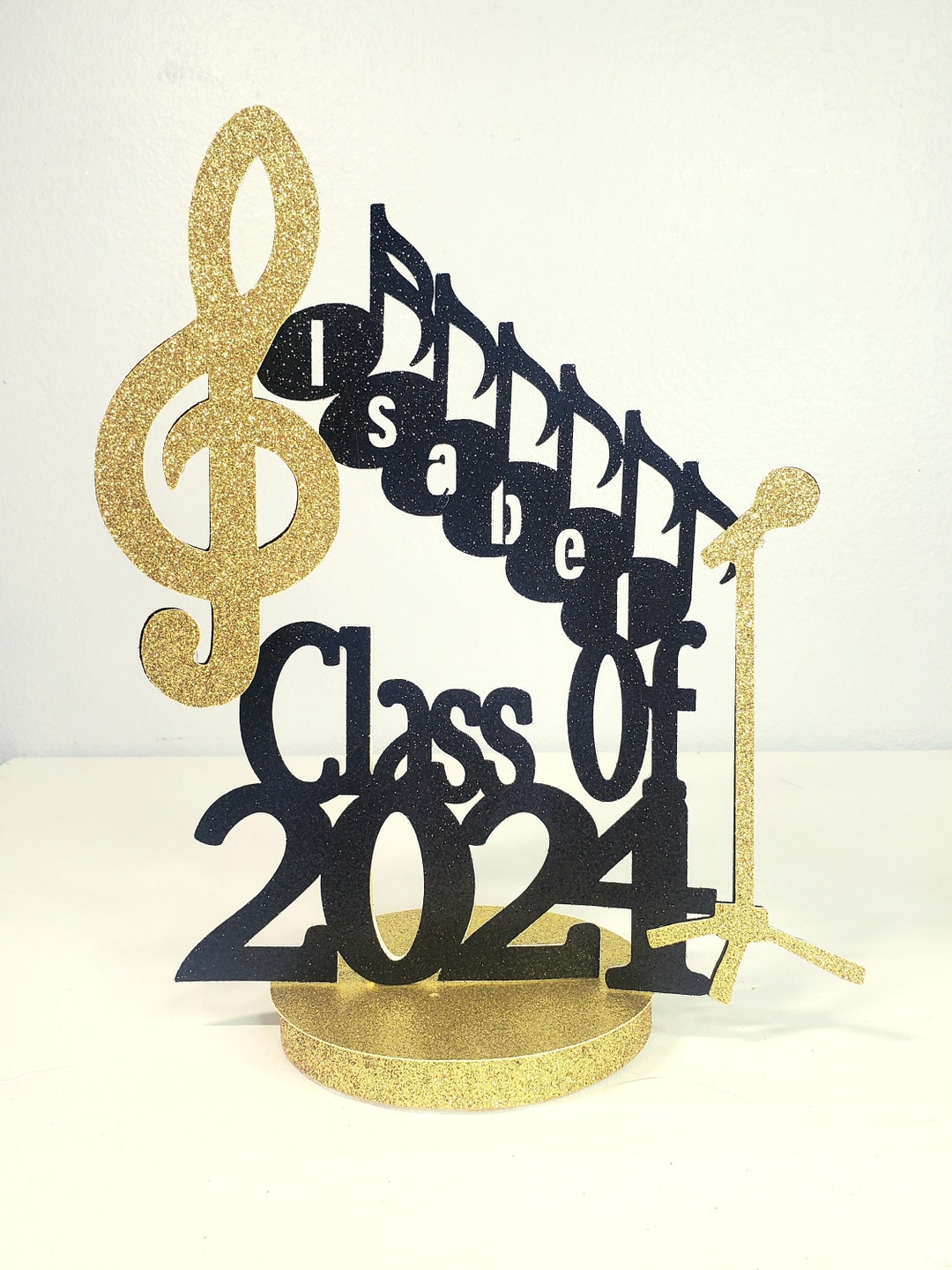 Personalized Music Note Singer Microphone Choir Graduation Centerpiece ...