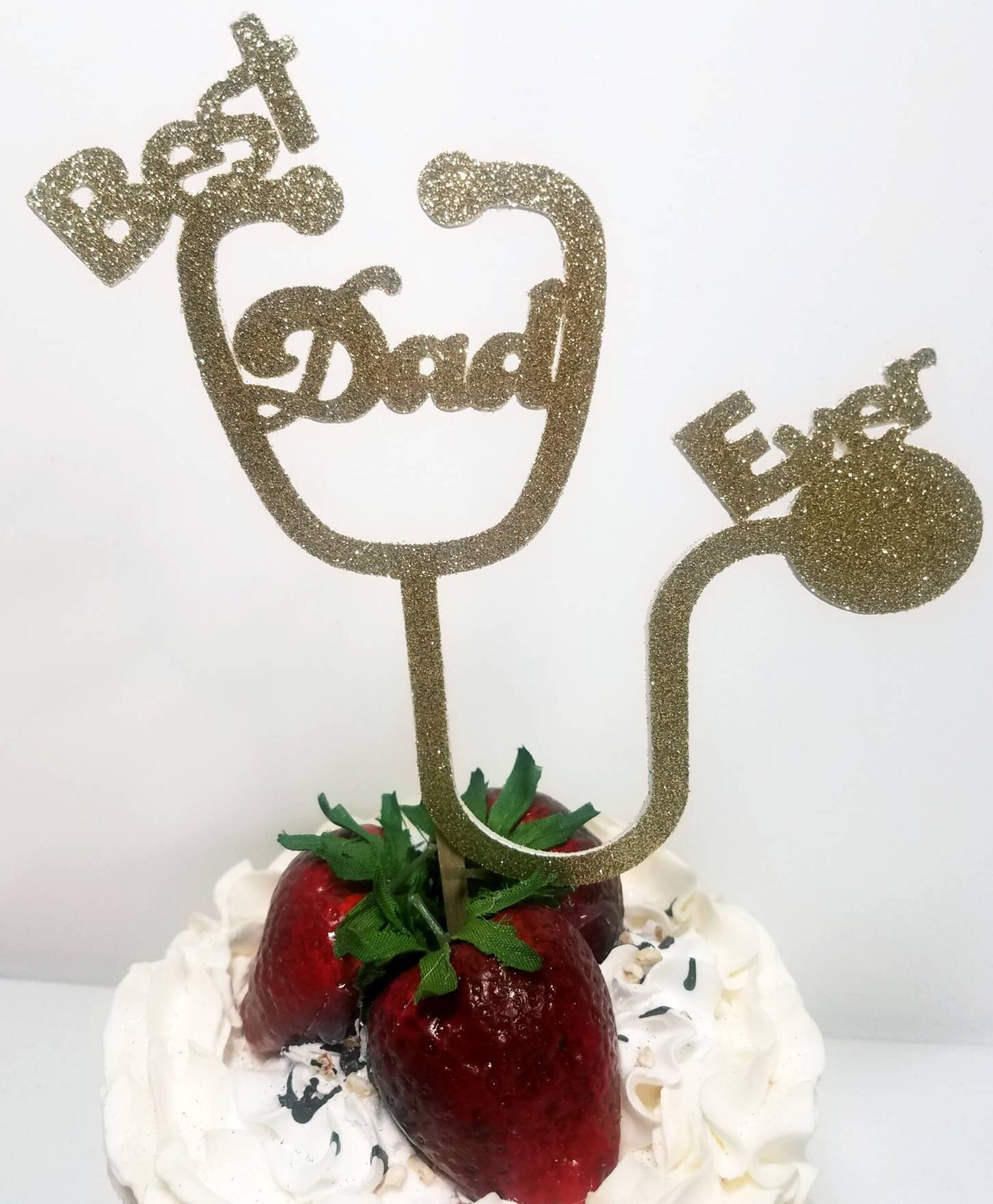 DOUBLE SIDED Best Dad Ever Stethoscope Cake Topper Father's Day ...