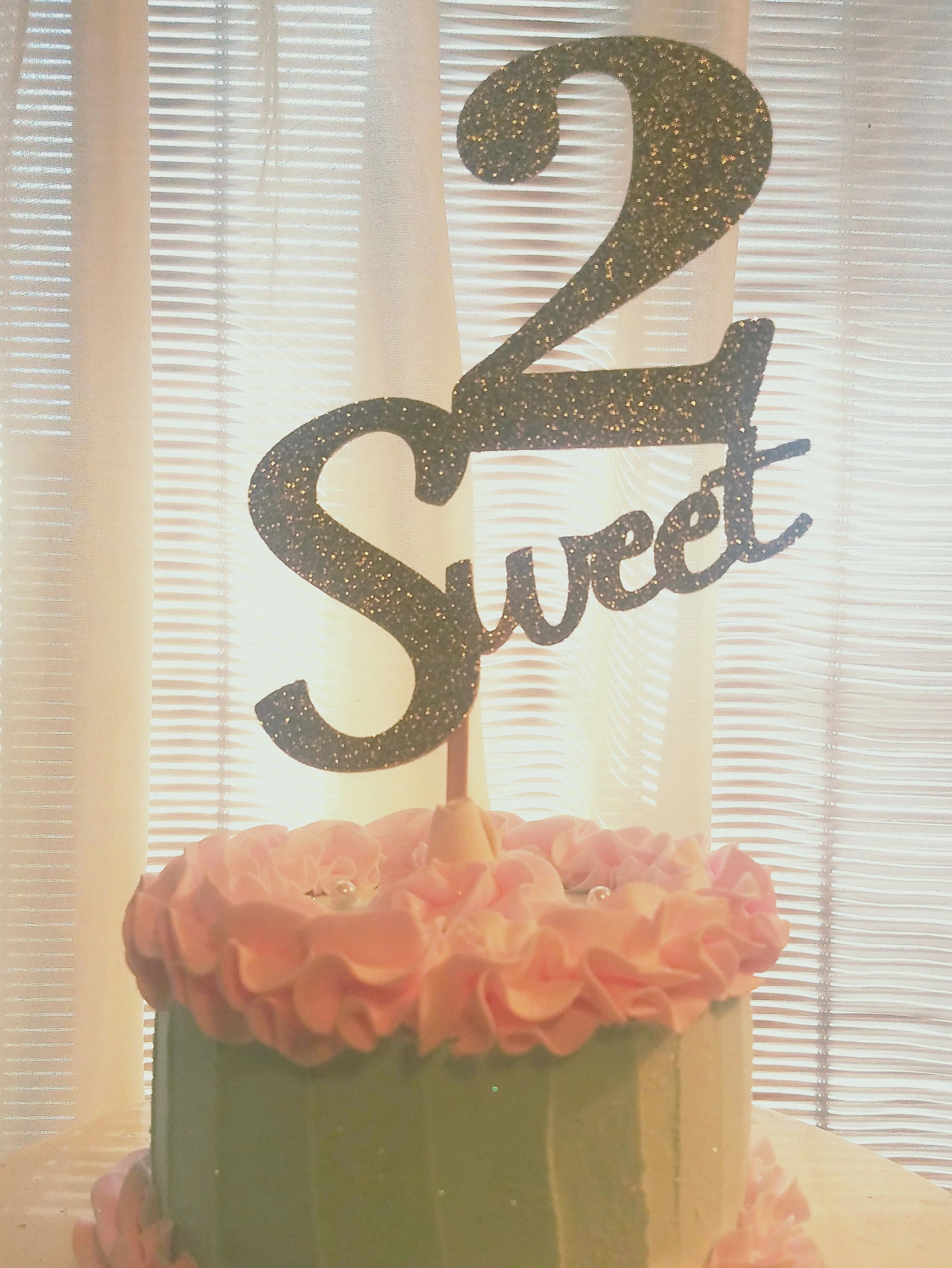 DOUBLE SIDED 2 Sweet Cake Topper 2nd Birthday Two Years Old Anniversary ...