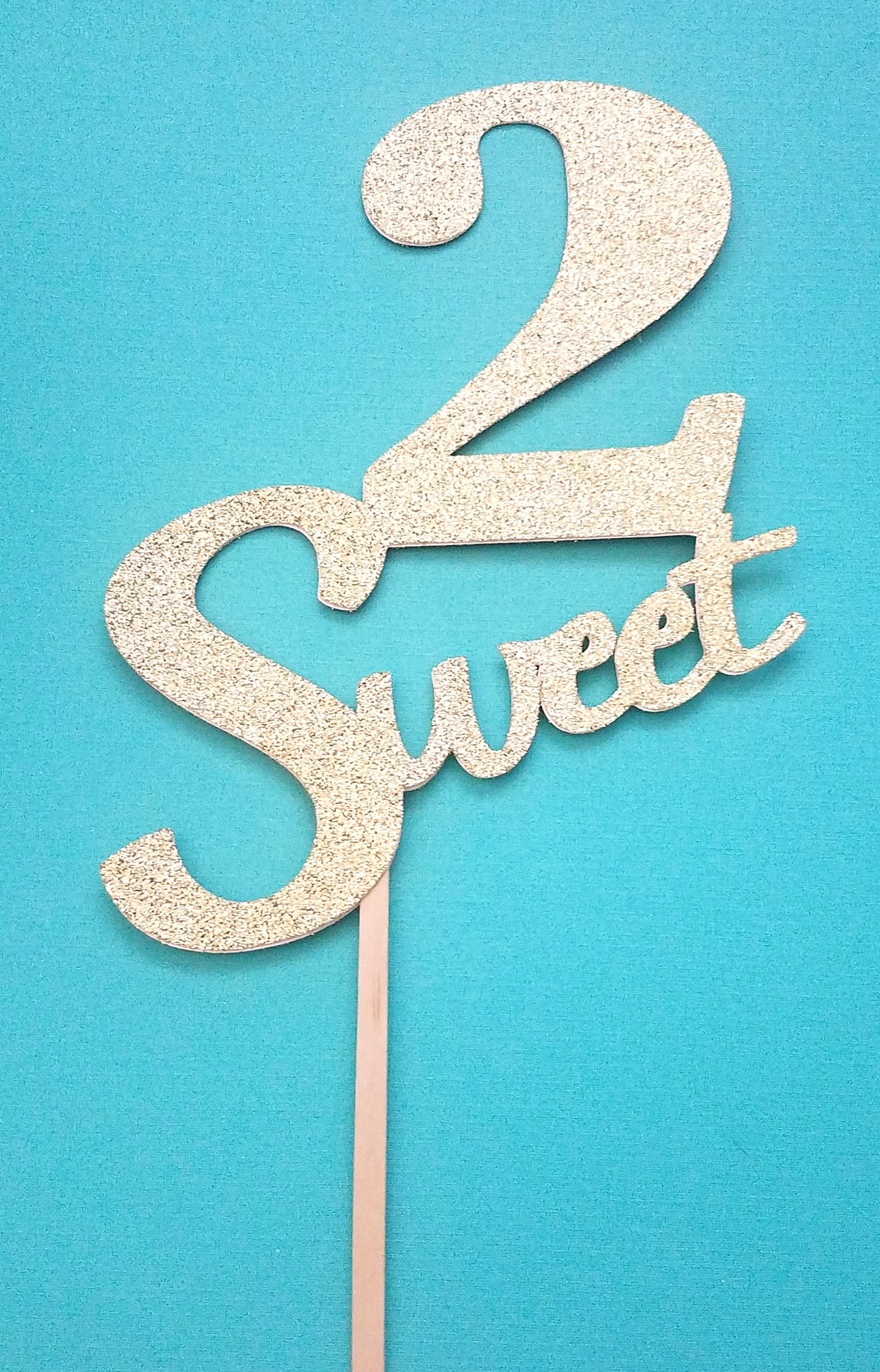 DOUBLE SIDED 2 Sweet Cake Topper 2nd Birthday Two Years Old Anniversary ...