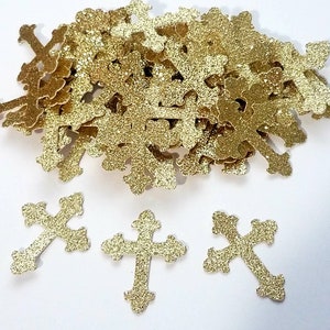 Crosses Glitter Confetti Die Cuts Baptism Christening Baby Shower ...